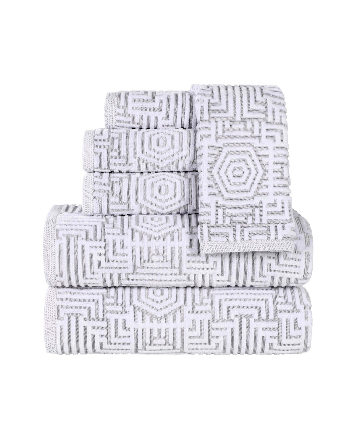Click here for Superior Jasper Cotton 6-Piece Towel Set - Platinu... prices