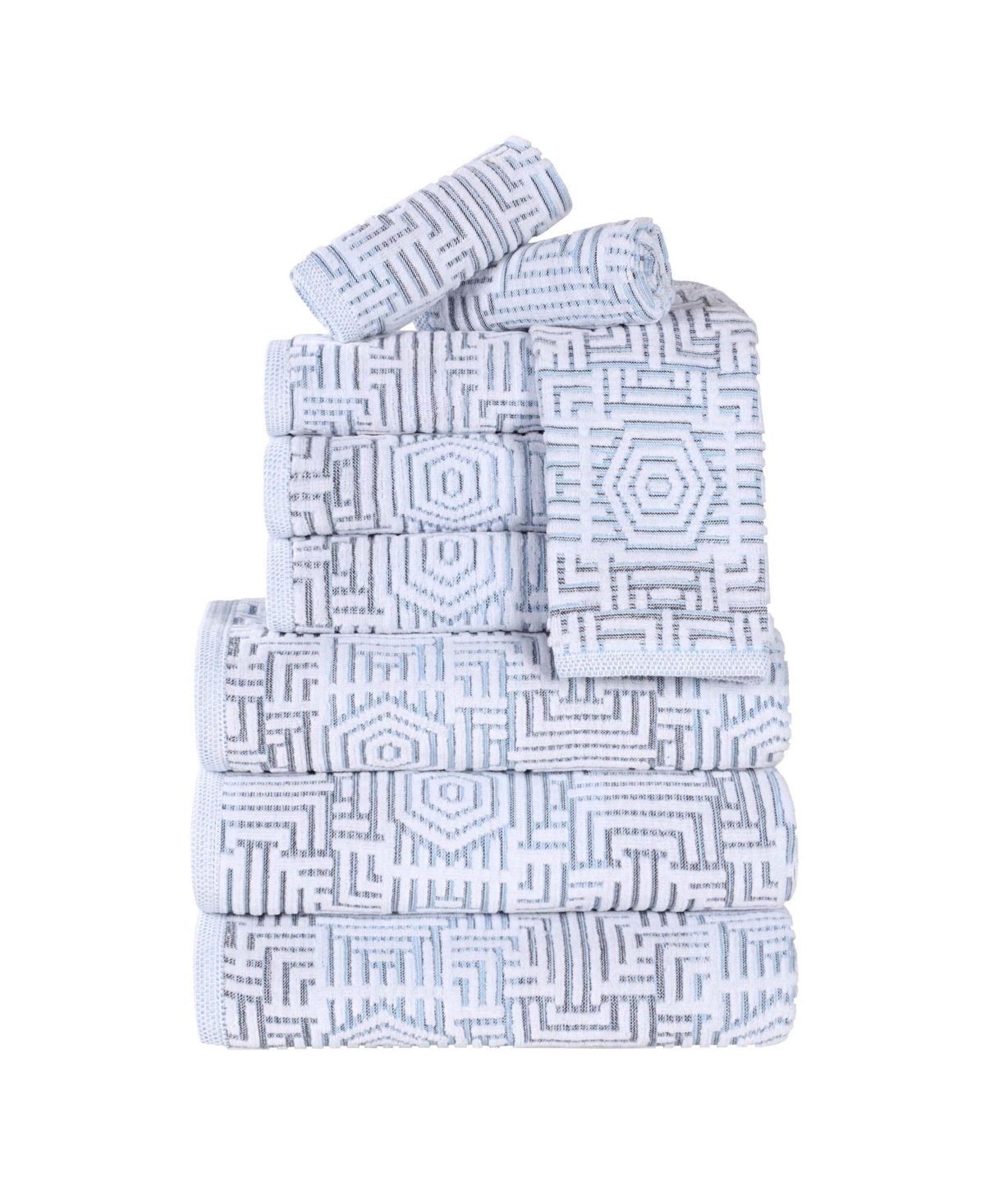 Click here for Superior Jasper Cotton 9-Piece Towel Set - Blue prices