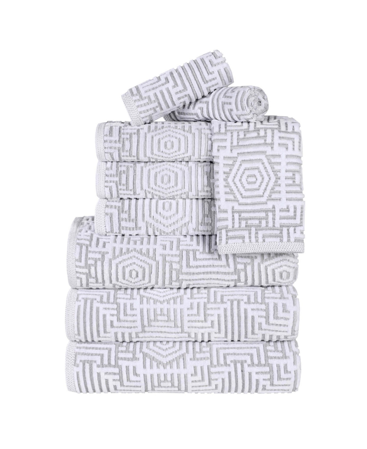 Click here for Superior Jasper Cotton 9-Piece Towel Set - Platinu... prices