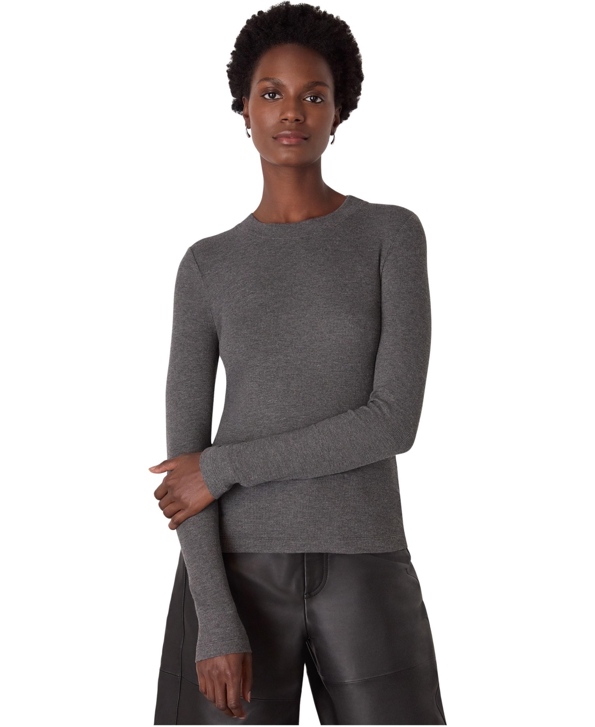 Click here for Whistles Womens Essential Ribbed Crew Long Sleeve... prices