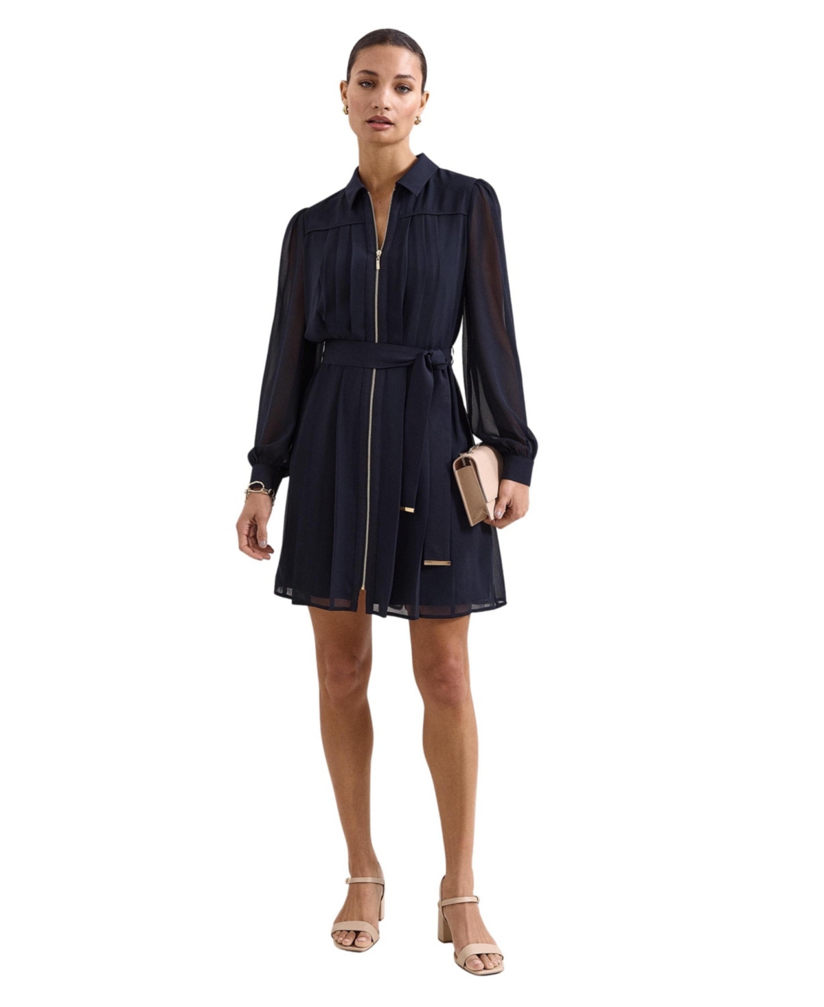 Click here for Phase Eight Womens Pleated Zip Shirt Mini Dress -... prices