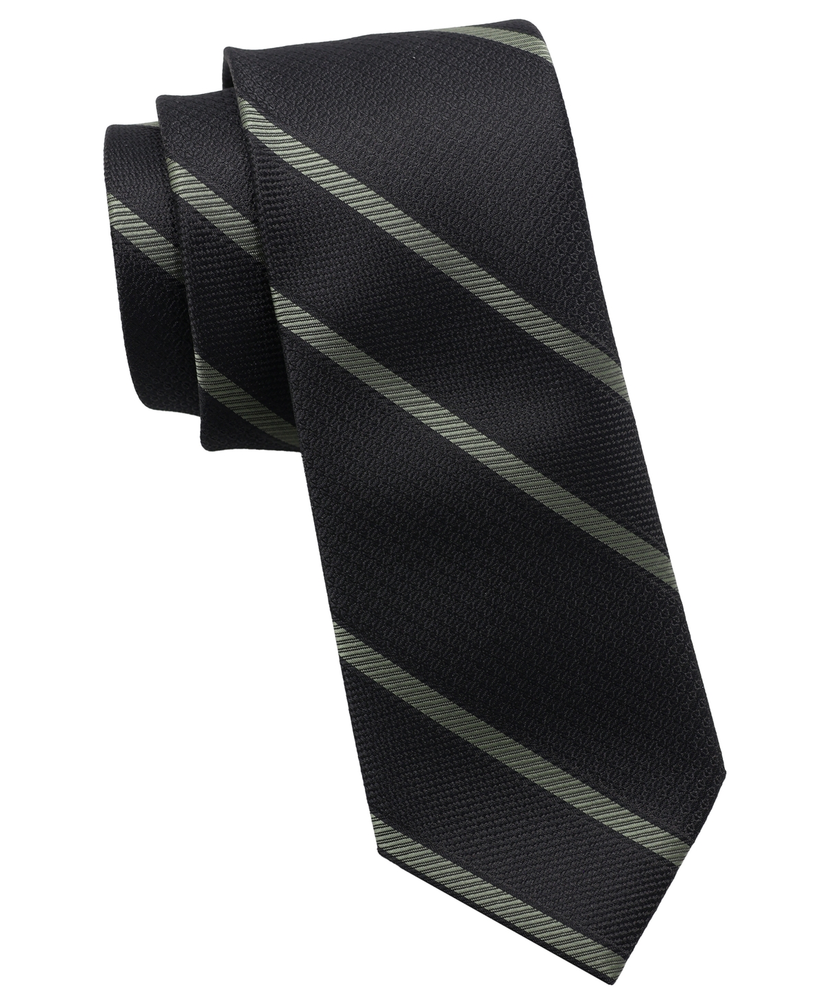 Click here for Dkny Mens Texture Stripe Slim Tie - Black prices