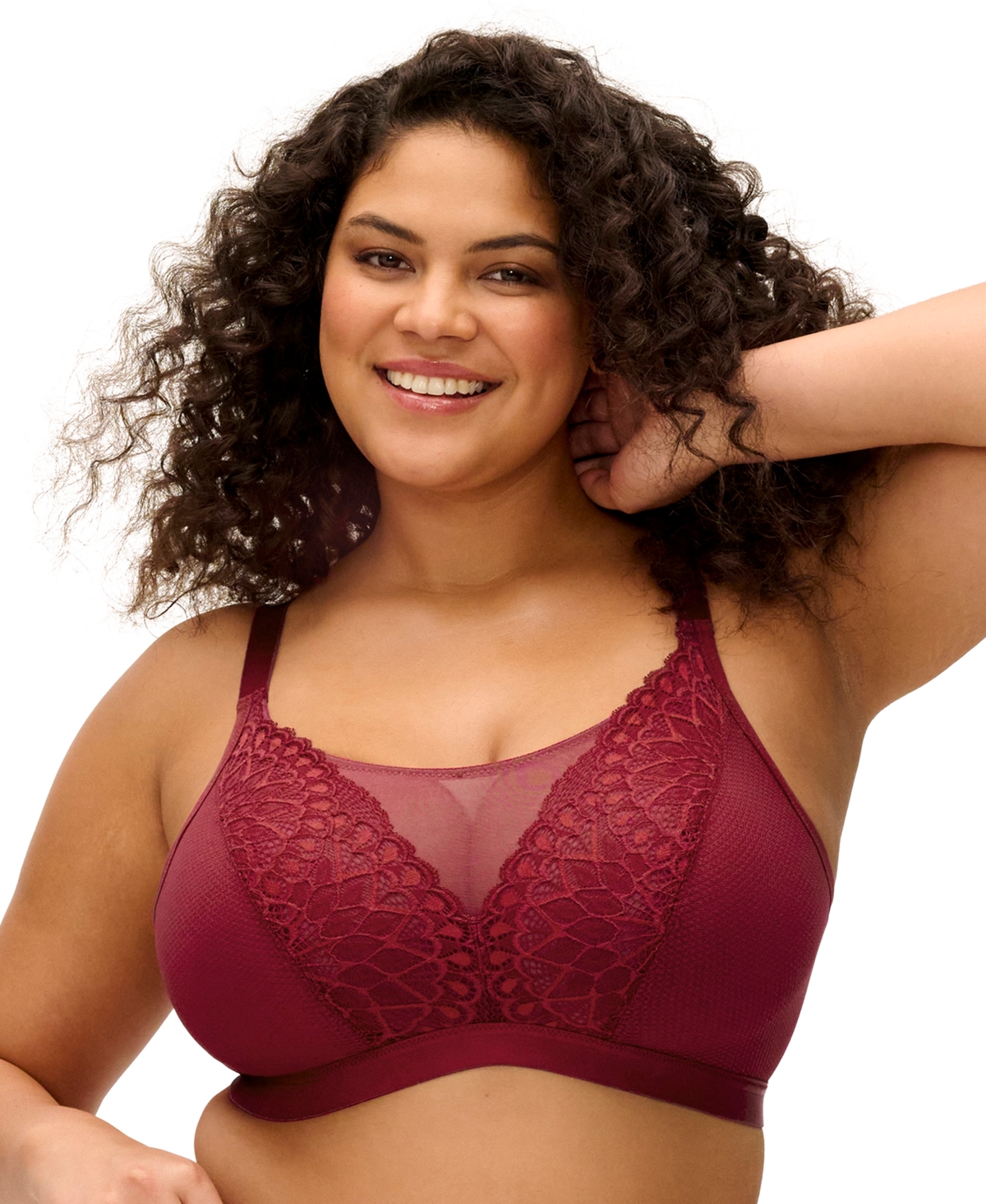 Click here for Elomi Plus Size Tiernie Wireless Unlined Lace Bral... prices