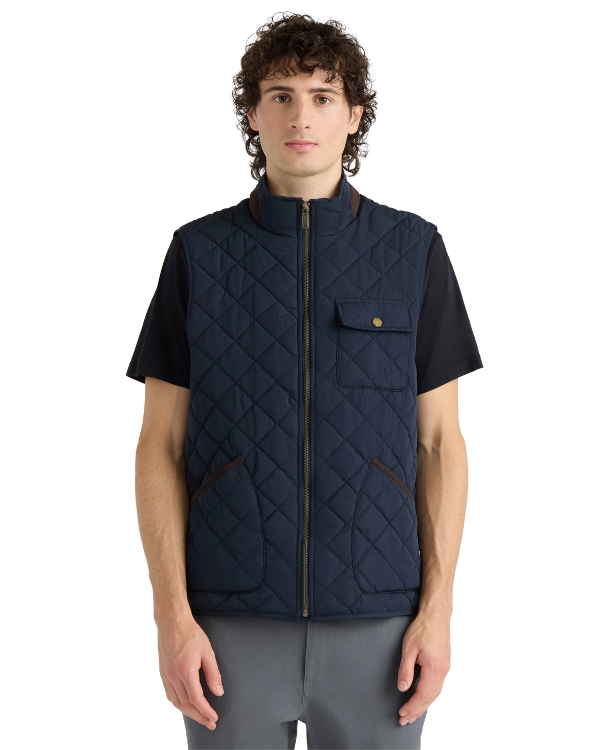 Click here for Hunter Mens Buck Quilted Corduroy-Trim Lined Vest... prices