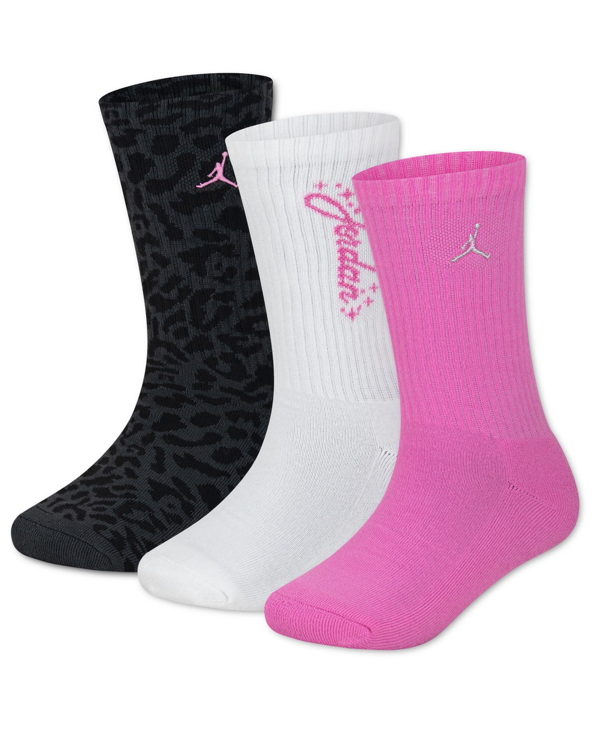 Click here for Jordan Girls 9-11 Fierce & Fearless Crew Socks  3-... prices