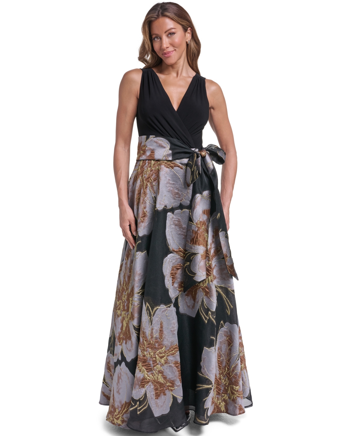 Click here for Eliza J Womens Floral Ball-Gown Sleeveless Dress -... prices