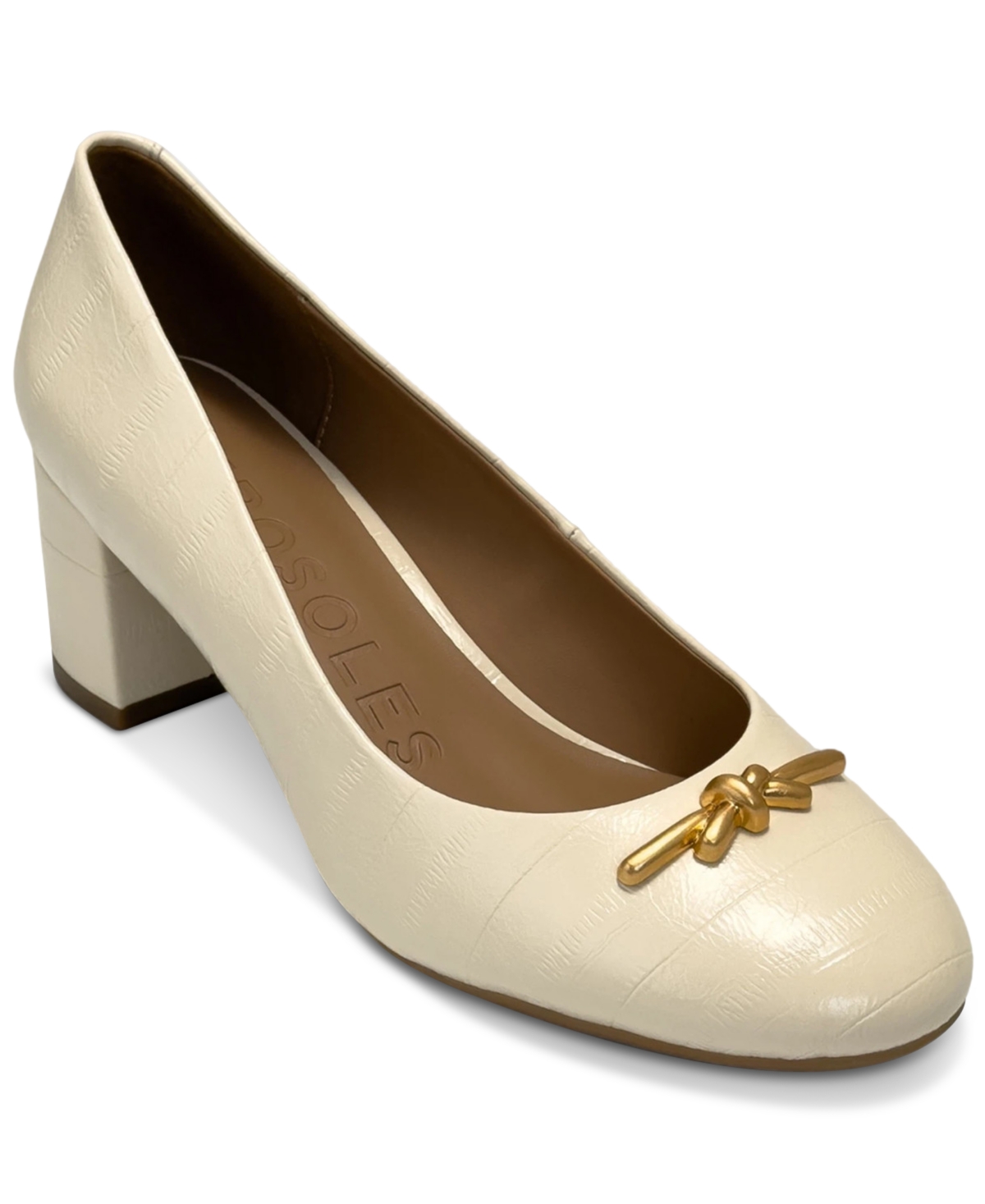 Click here for Aerosoles Womens Ebella Block Heel Pumps - Stone E... prices