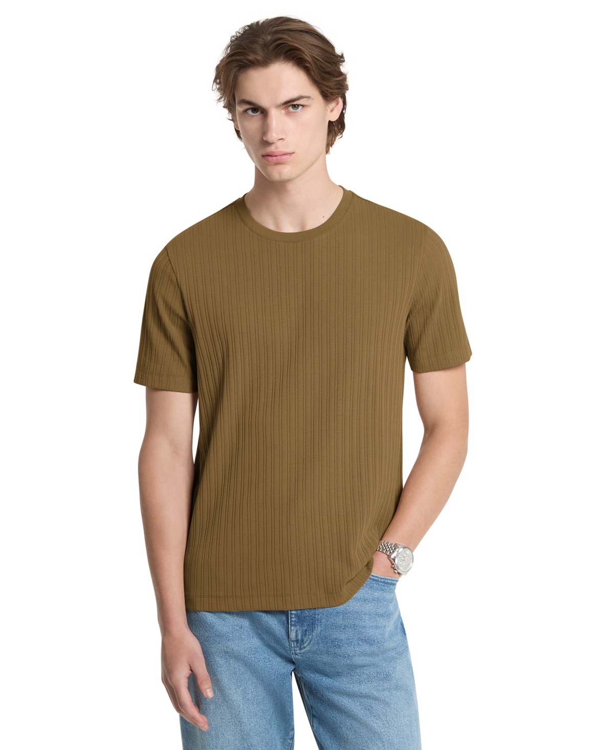 Click here for Michael Kors Mens Variegated-Rib Crewneck T-Shirt... prices