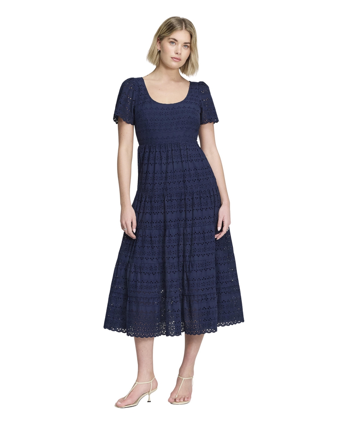 Click here for Finery London Womens Jemma Cotton Tiered Midi Dres... prices