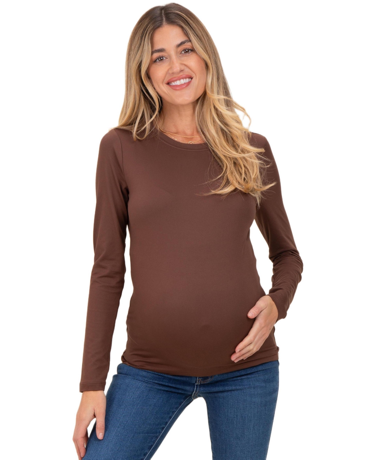 Click here for Pinkblush Maternity Burgundy Basic Long Sleeve Top... prices