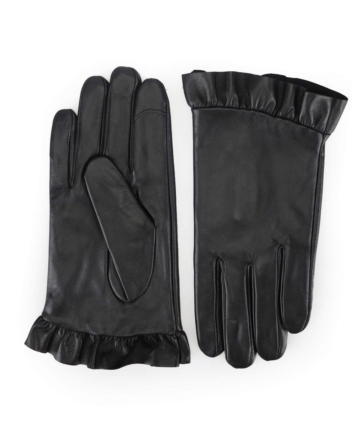 Click here for Isotoner Signature Ruffled Cuff Leather Gloves - B... prices