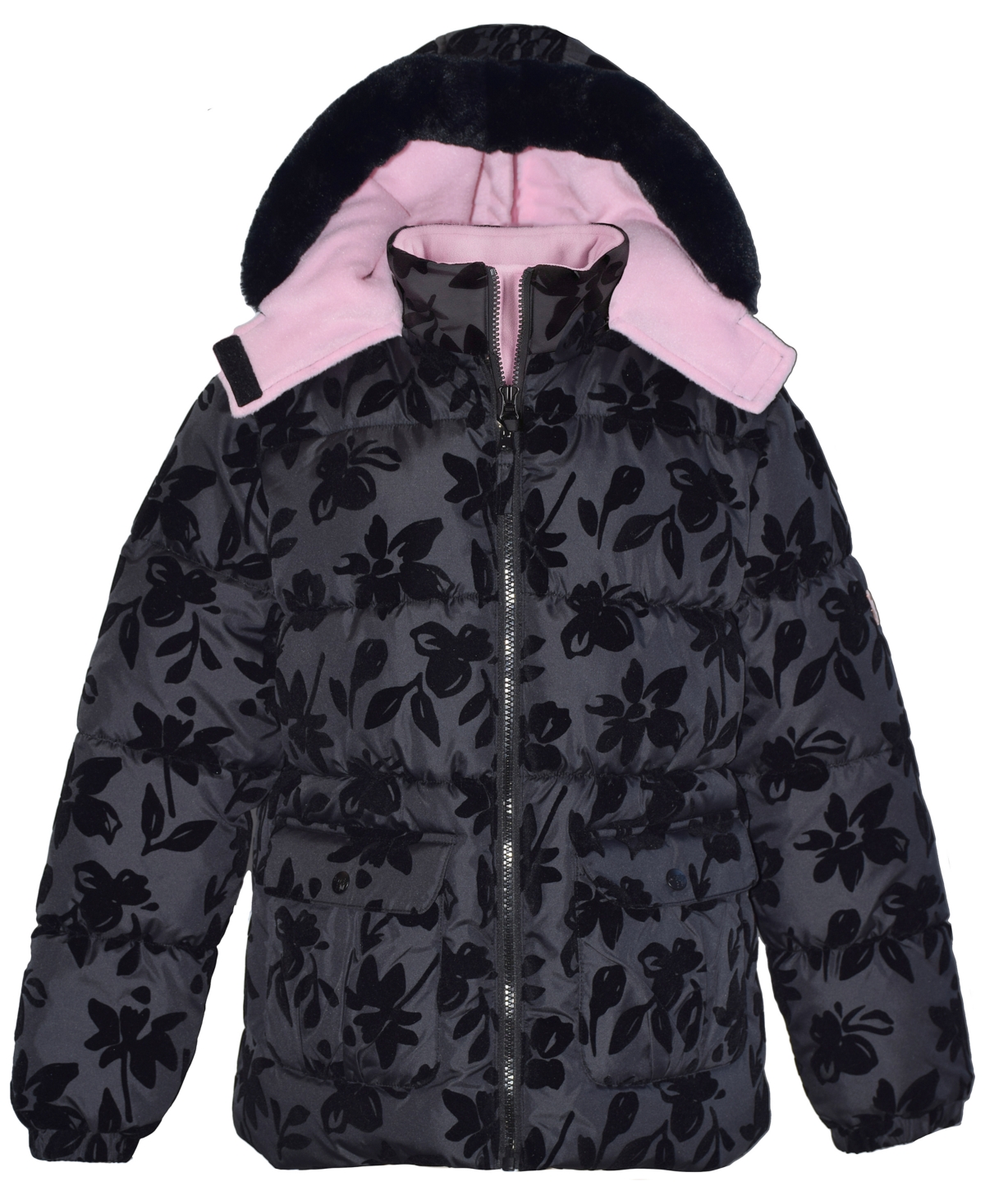 Click here for Kensie Girl Girls 5-16 Floral Flocked Puffer Jacke... prices