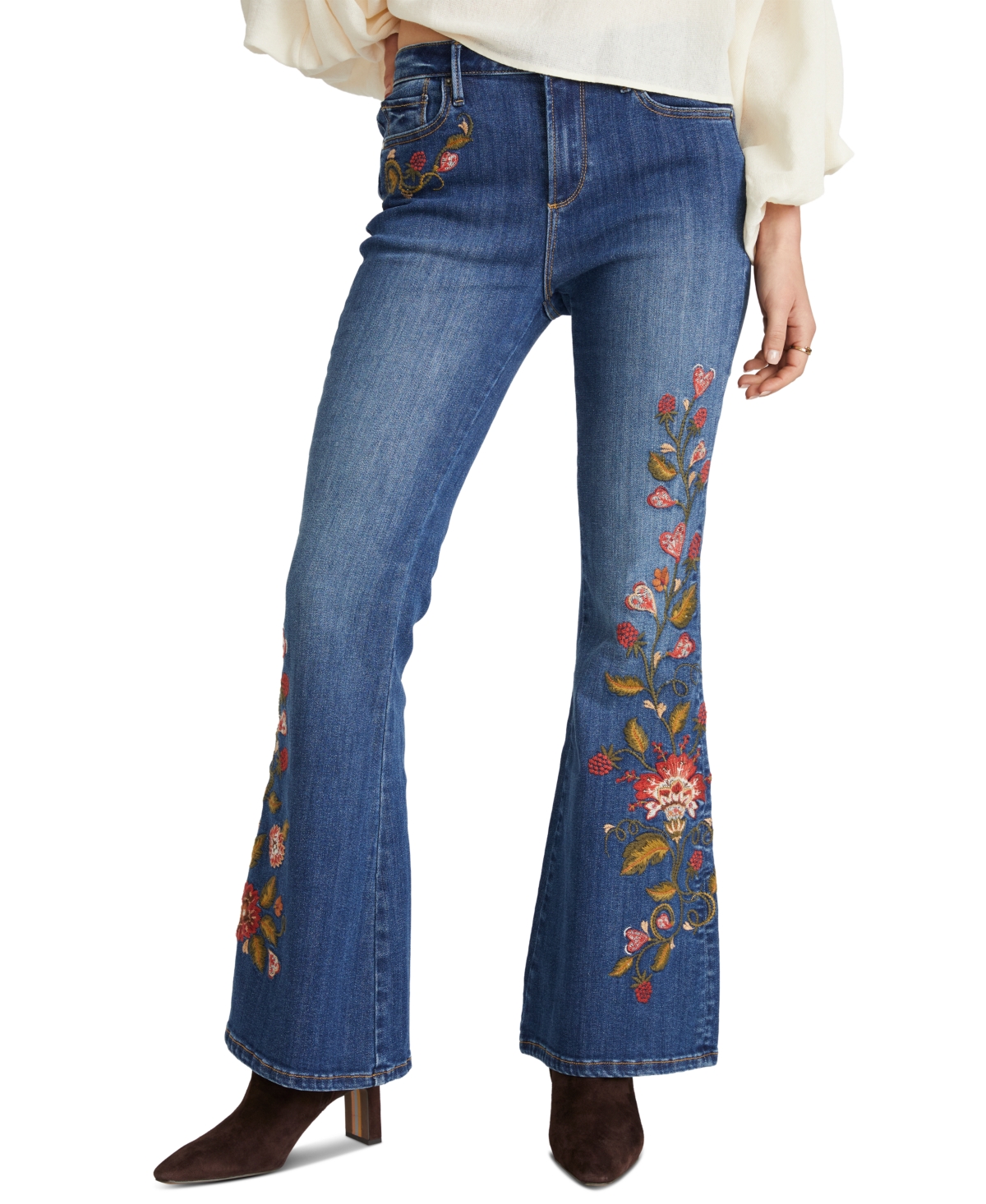 Click here for Driftwood Womens Farrah Flare Embroidered Jeans -... prices