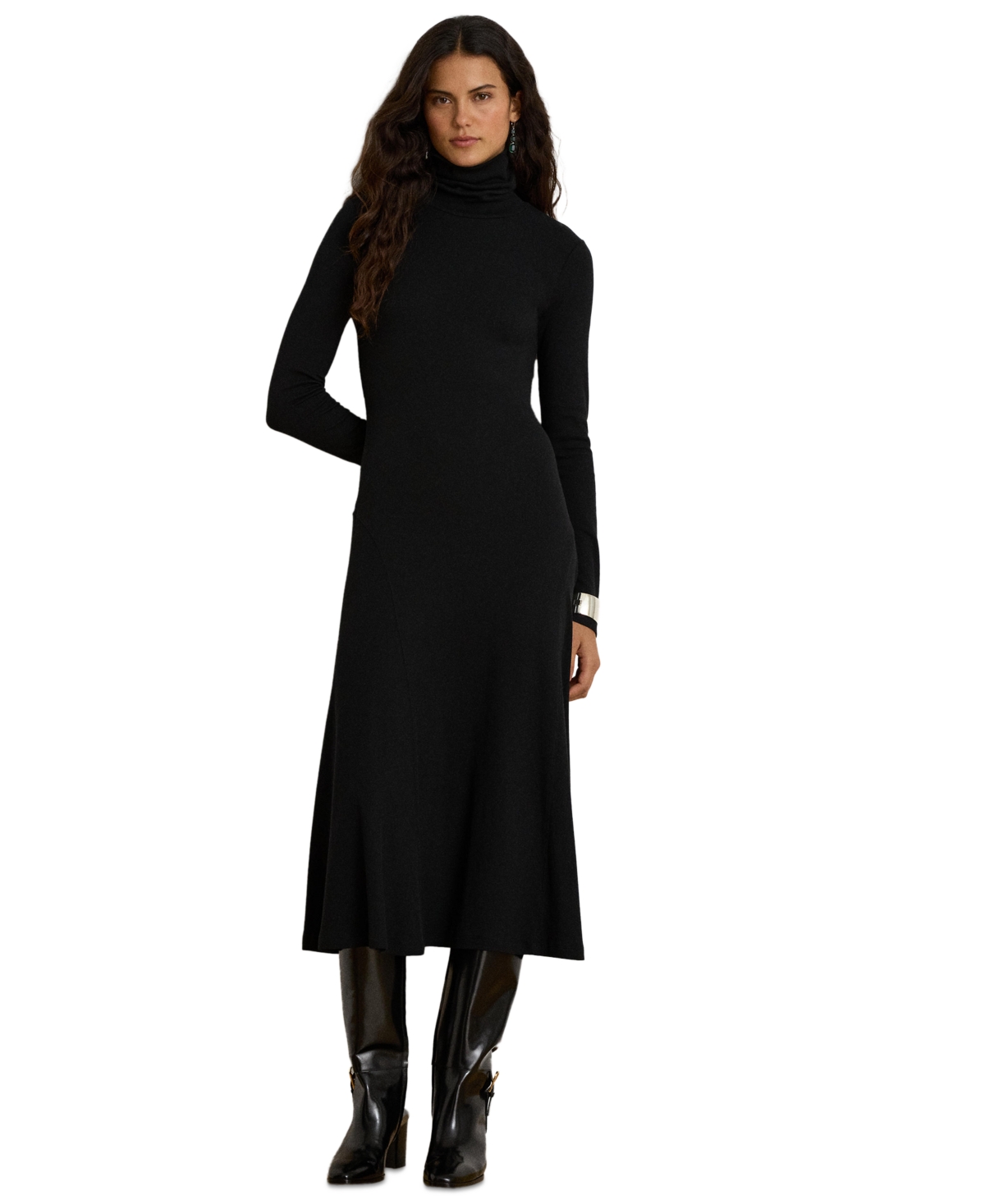 Click here for Lauren Ralph Lauren Womens Rib-Knit Flared Midi Co... prices