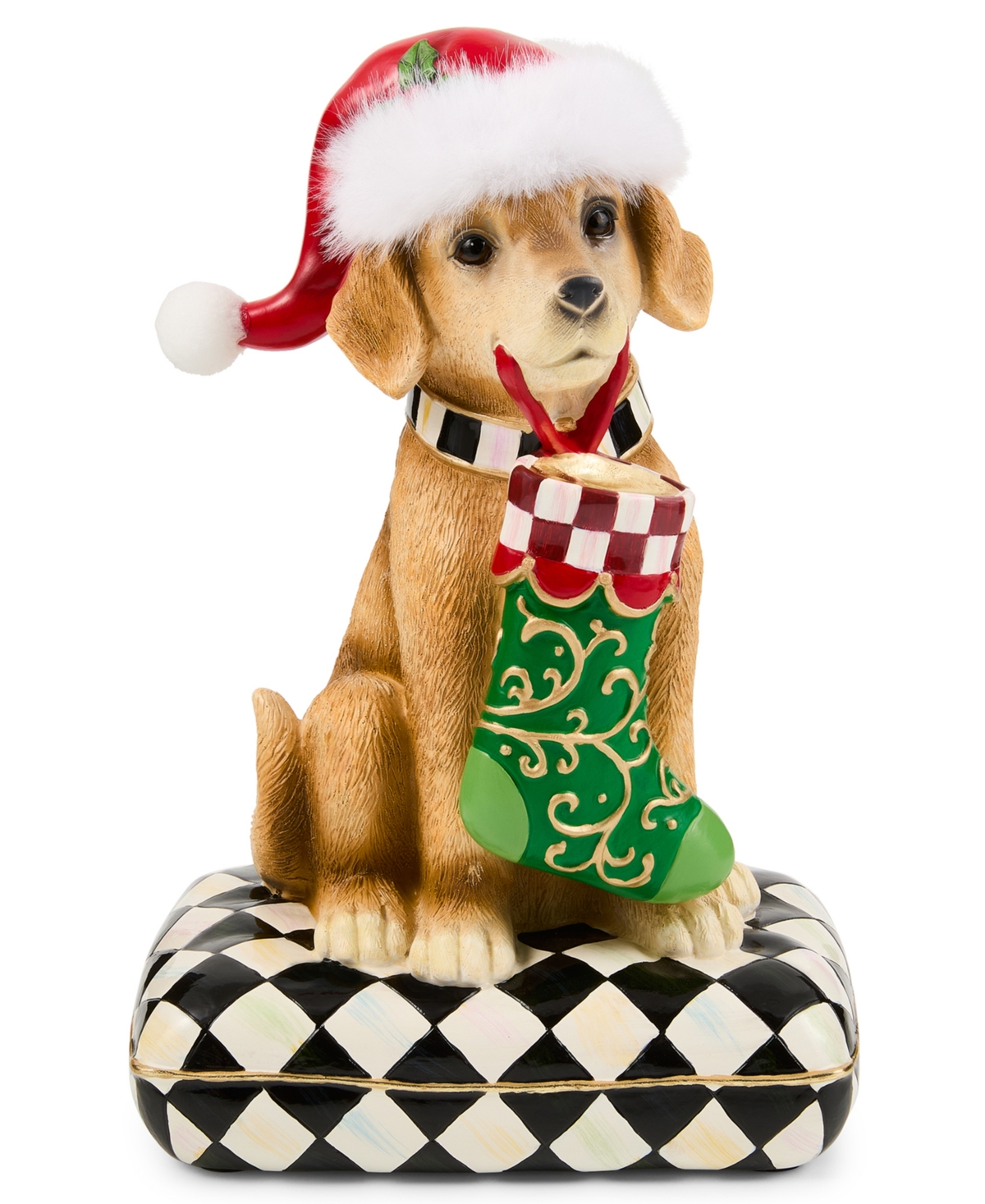 Click here for MacKenzie-Childs Holiday Lab Dog on Pillow Figurin... prices