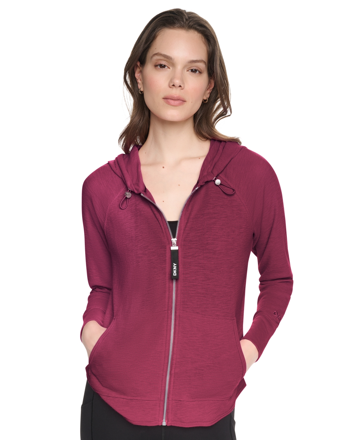 Click here for Dkny Womens Sport Zip-Front Hoodie Jacket - Claret prices