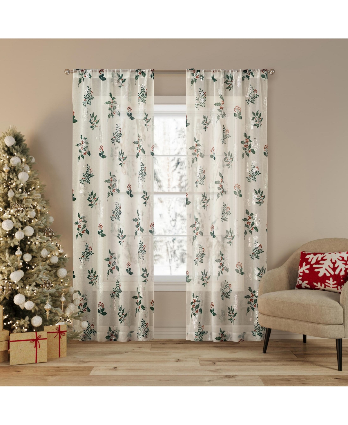 Click here for No. 918 Berry Creek Christmas Metallic Sheer Rod P... prices