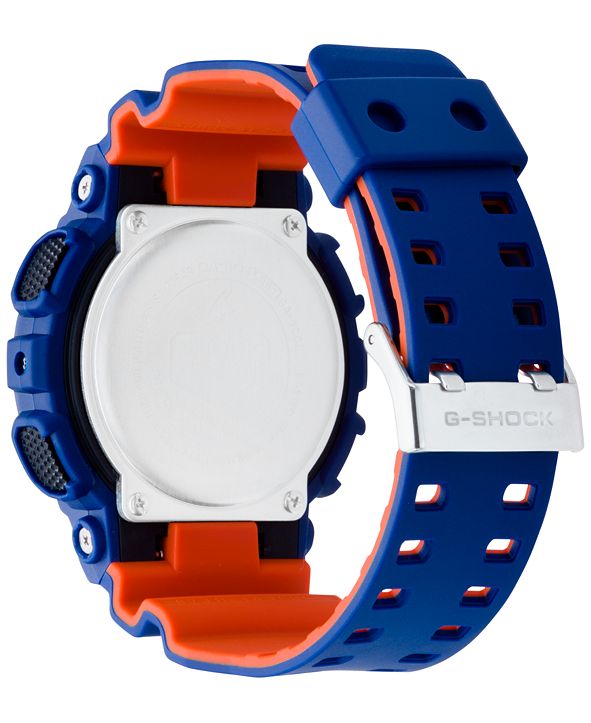 G-Shock Men's Analog-Digital Blue Resin Strap Watch 51x55mm GA100L-2A ...
