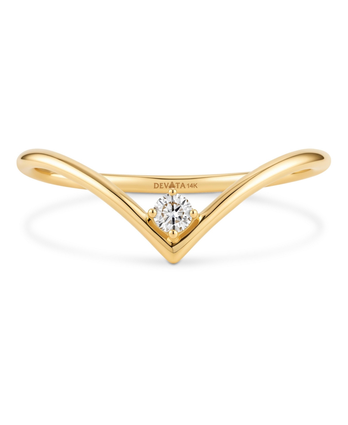 Click here for Devata Chevron Ring in 14K Gold - Gold prices
