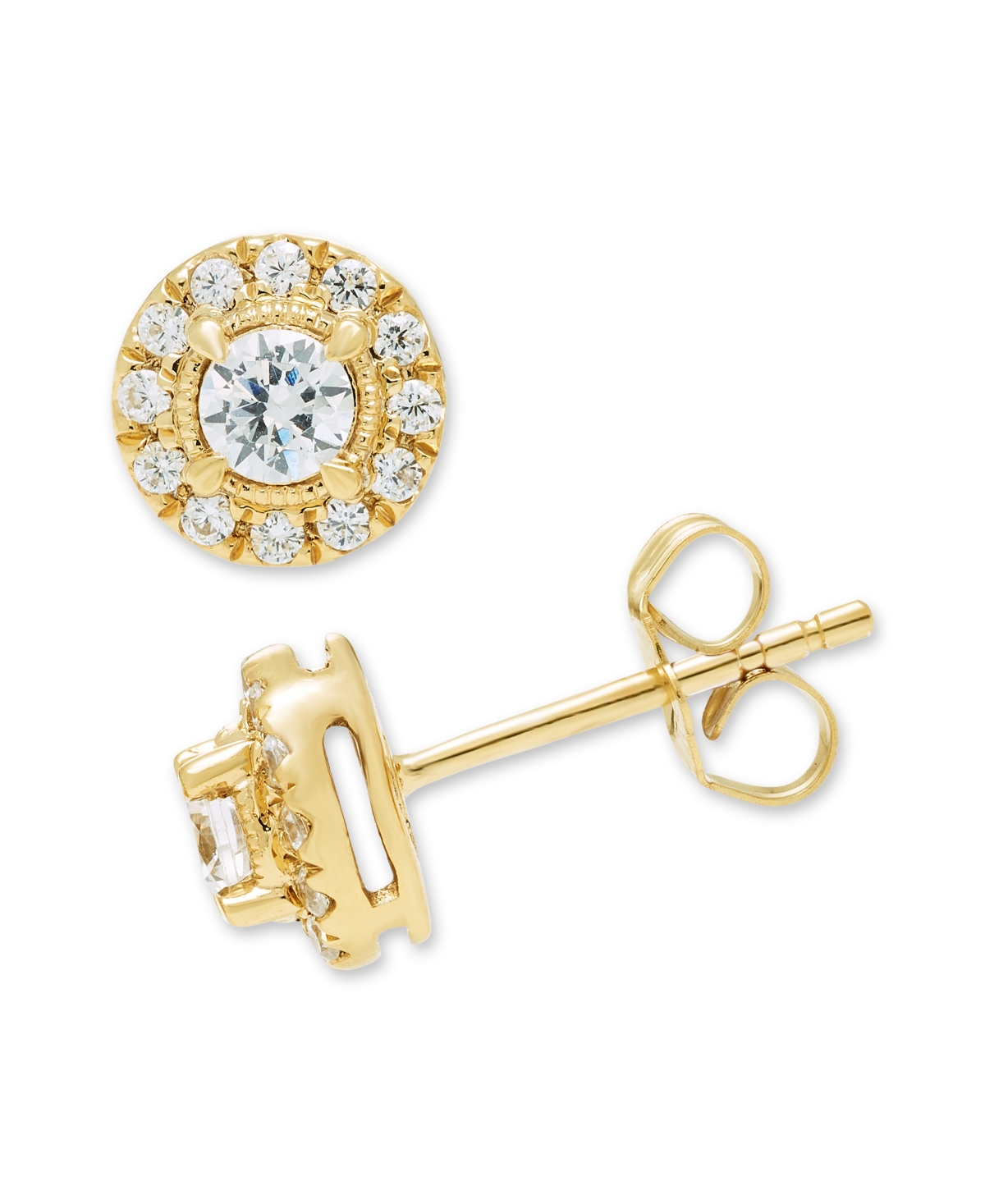 Click here for Macys Diamond Halo Stud Earrings (1/2 ct. t.w.) in... prices