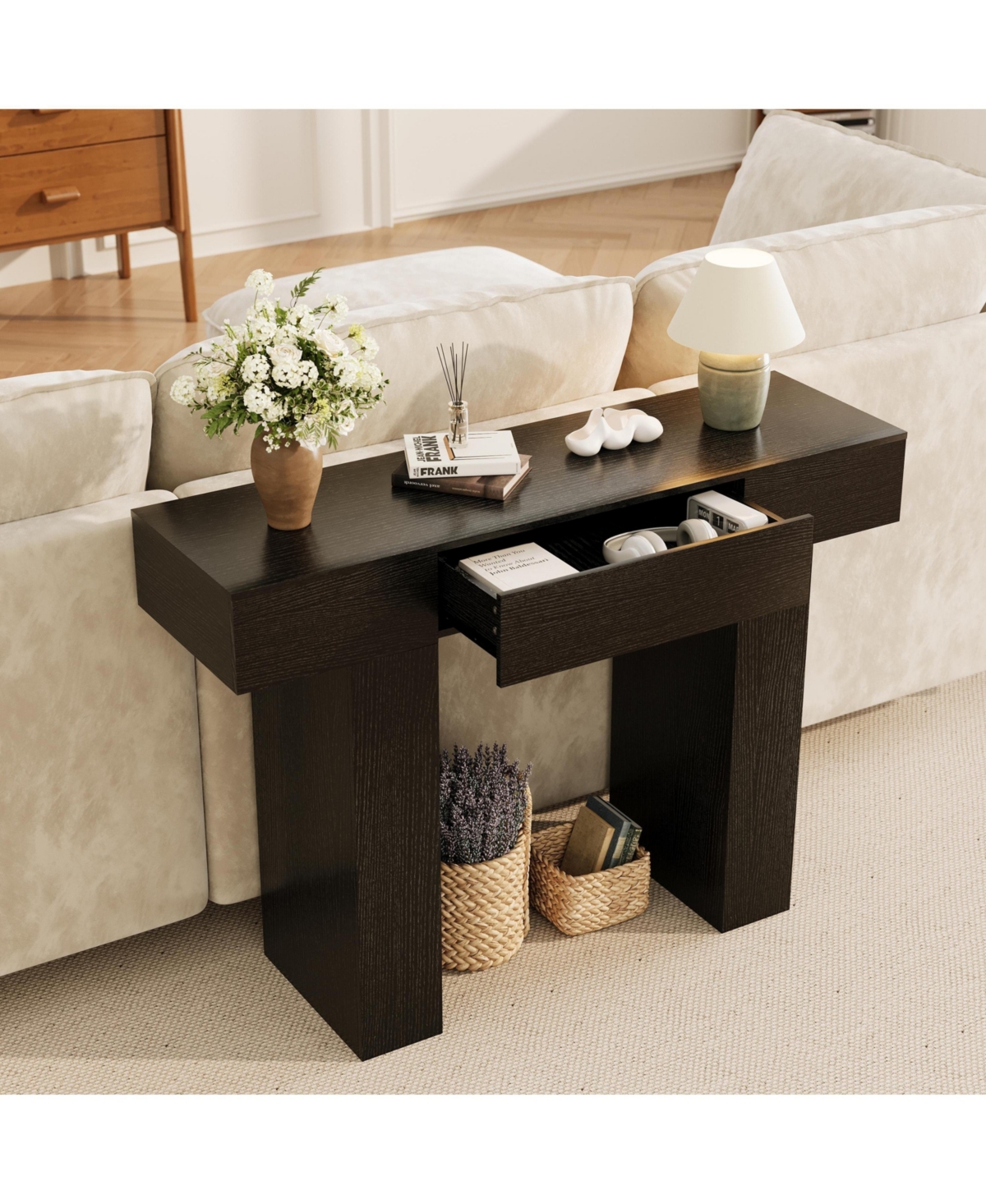 Click here for 47 Console Table with Drawer  Modern Farmhouse Ent... prices