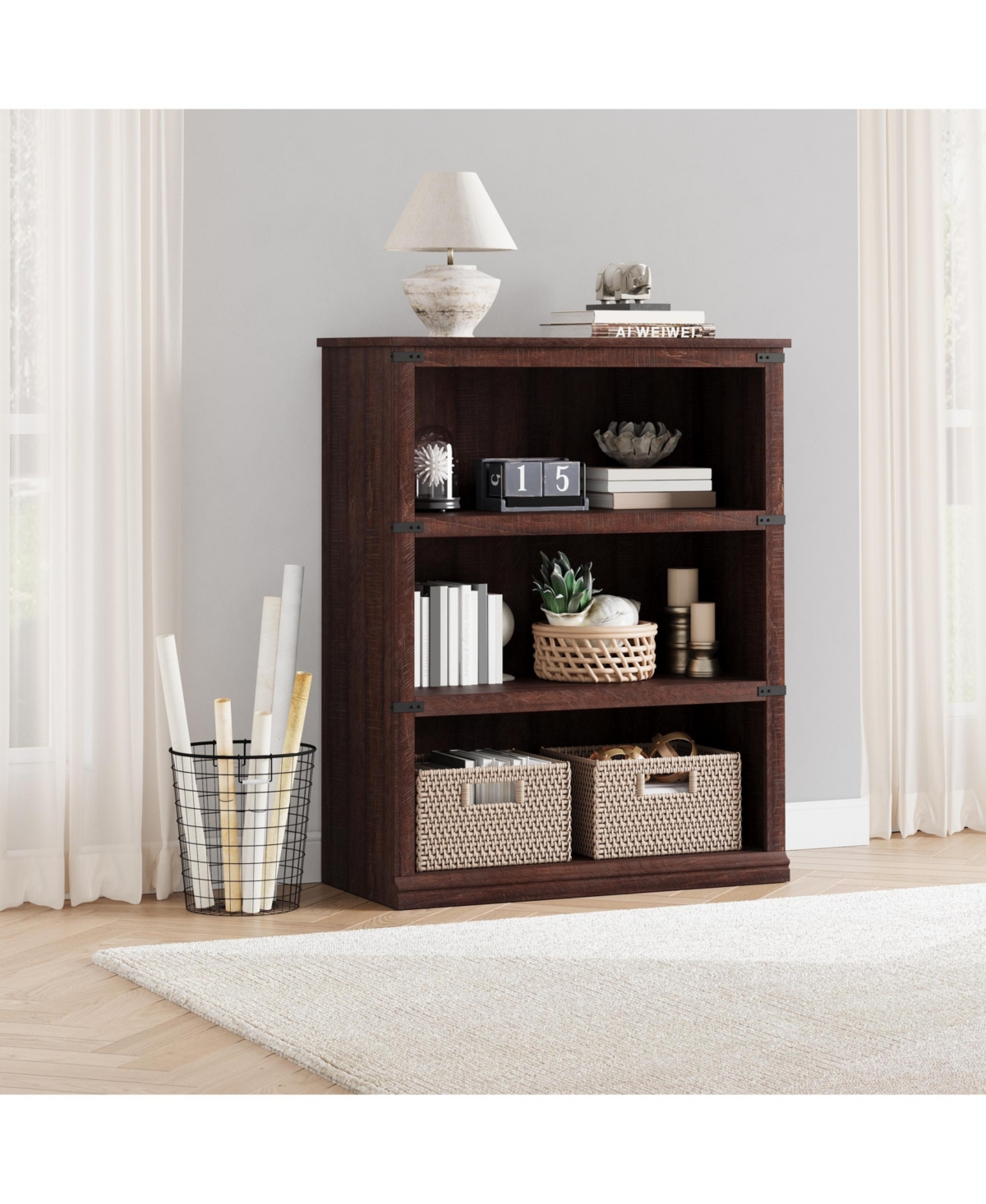 Click here for 3-Tier Tall Bookcase with Adjustable Shelves  Meta... prices