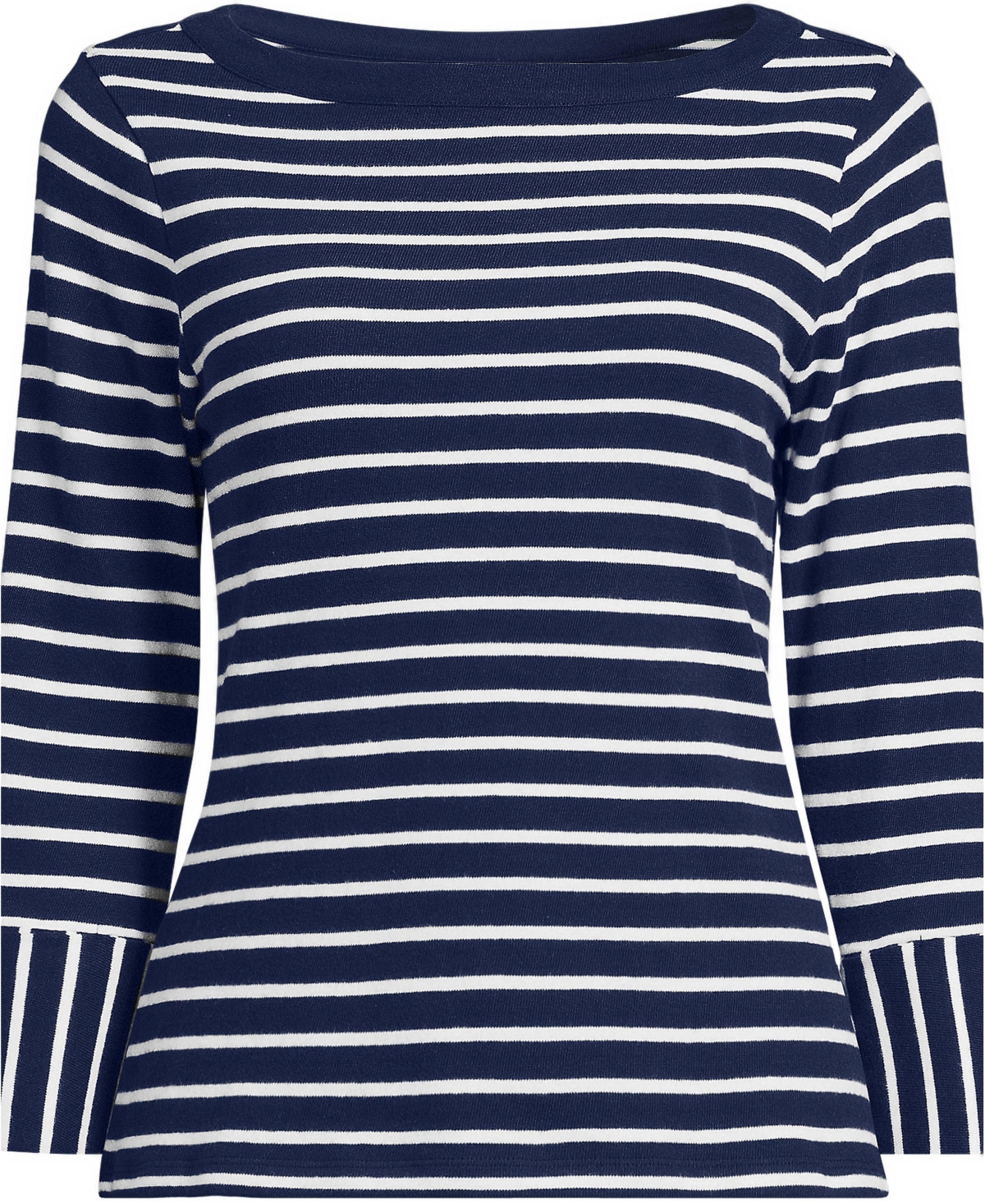 Click here for Lands End Plus Size Boat Neck 3/4-Sleeve Cotton T-... prices