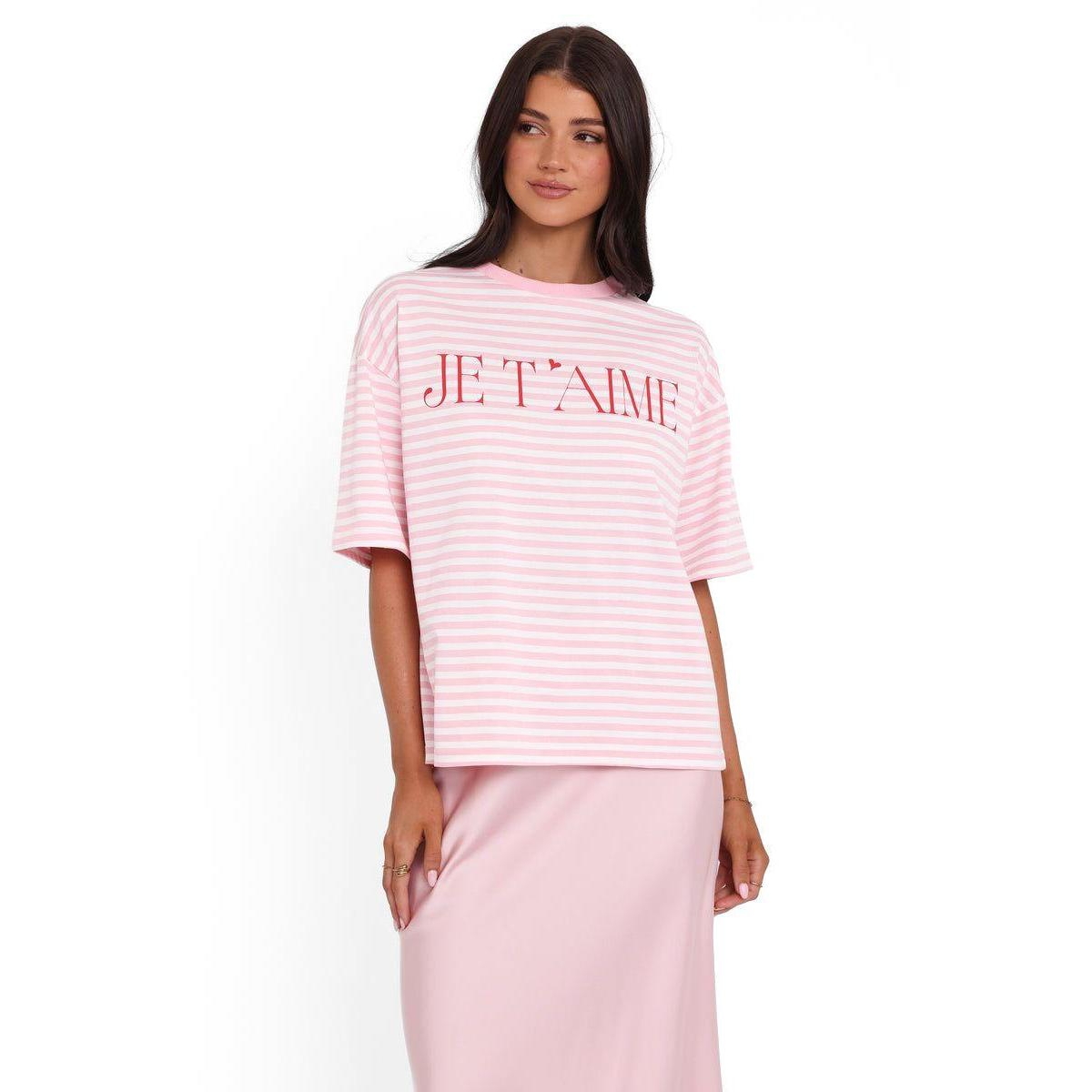 Click here for Petal and Pup Womens Marly Je TAime Stripe Relaxed... prices