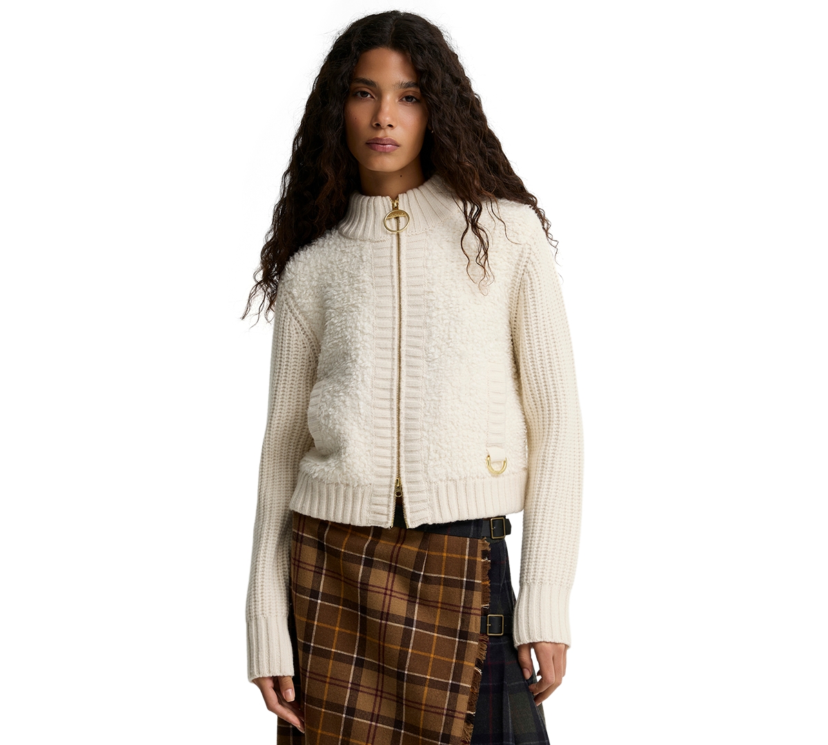 Click here for Barbour Womens Hazelwood Wool-Blend Chunky-Knit Sh... prices