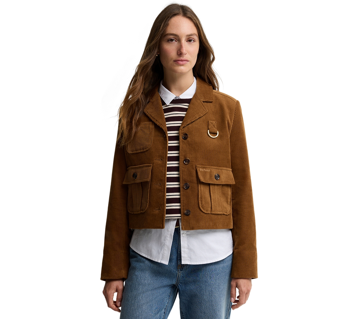 Click here for Barbour Womens Emmy Corduroy Utility Cropped Jacke... prices