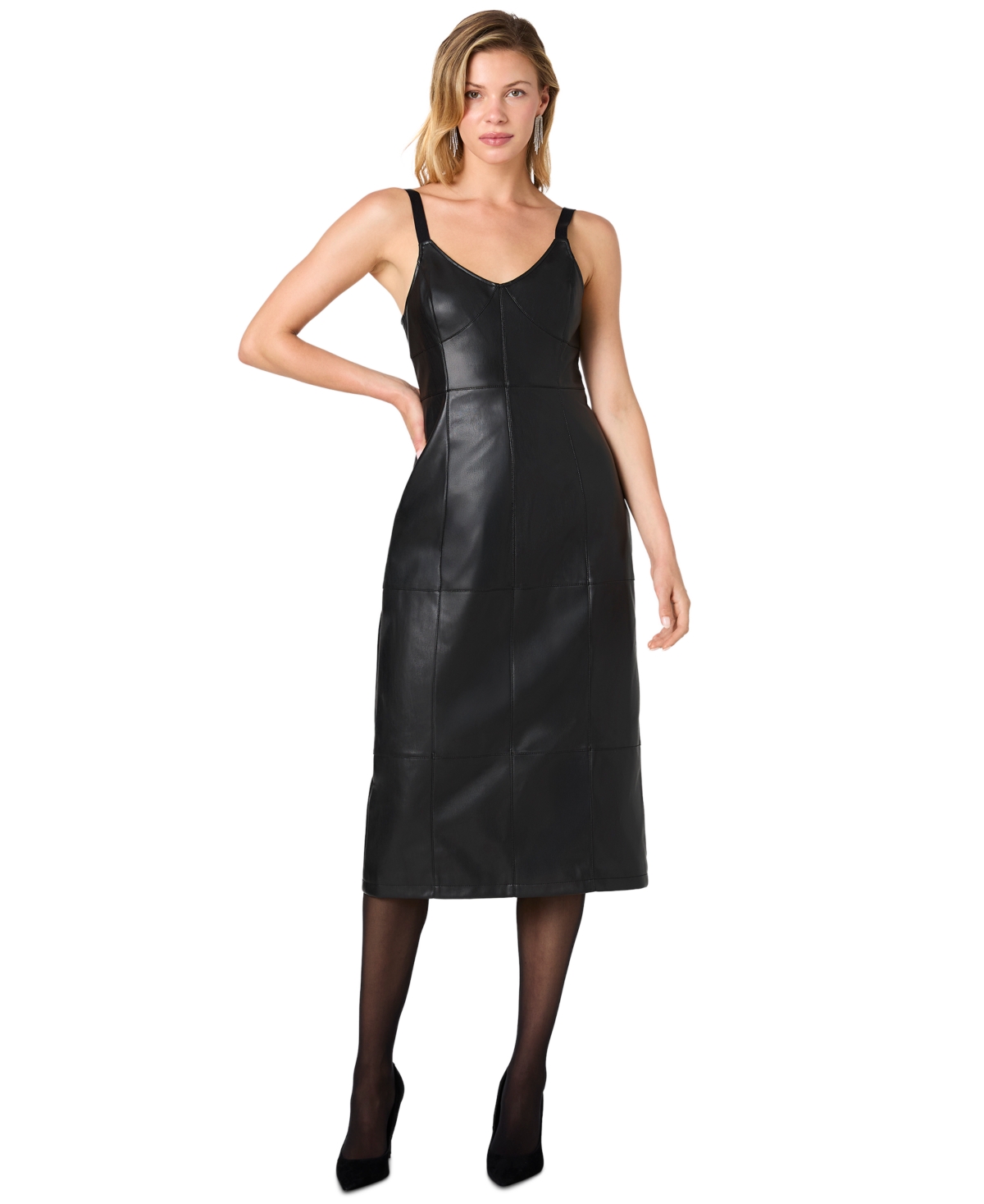 Click here for French Connection Womens Dessa Faux Leather V-Neck... prices