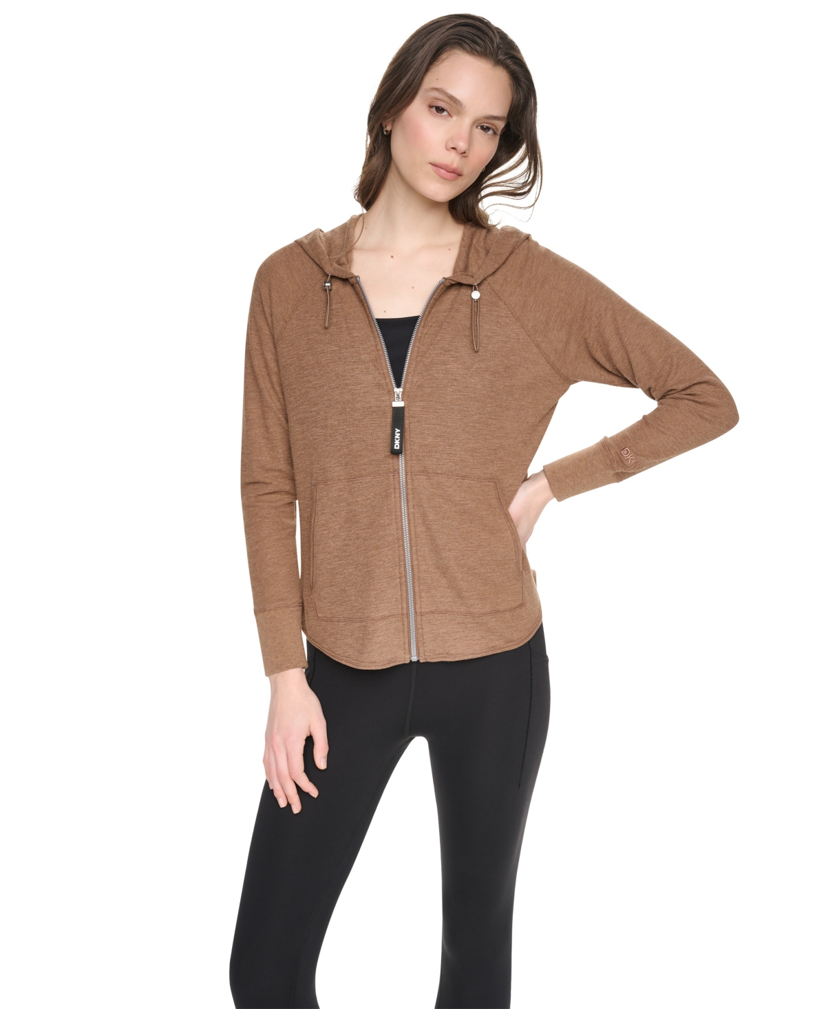 Click here for Dkny Womens Sport Zip-Front Hoodie Jacket - Carame... prices
