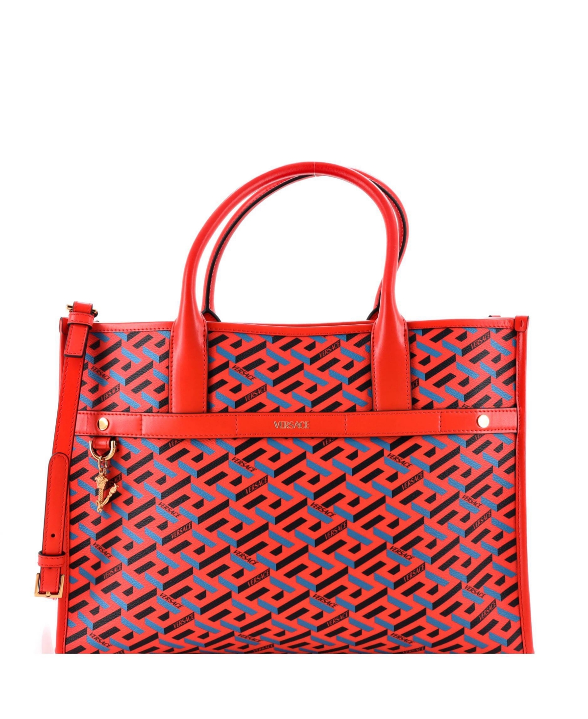 Click here for Pre-Owned Versace Medium Top Handle Tote La Greca... prices