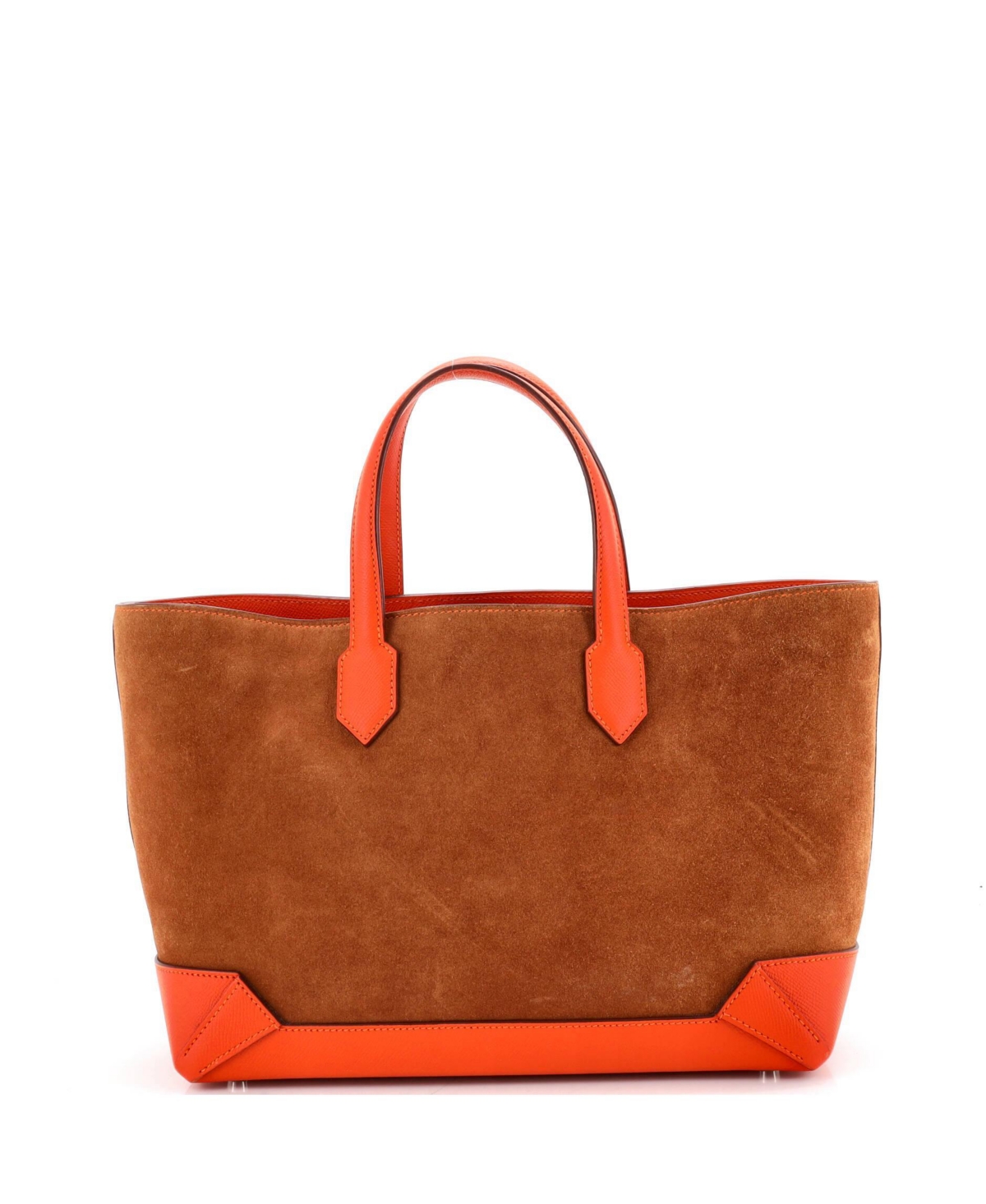 Click here for Pre-Owned Hermes 30 Maxibox Cabas Doblis Suede wit... prices