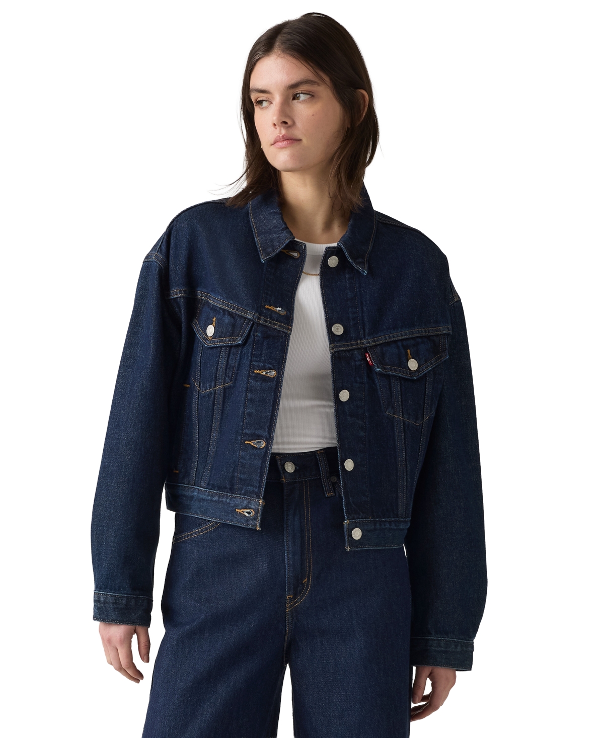 Click here for Levis Womens Shrunken 90s Trucker Jacket - Blue prices