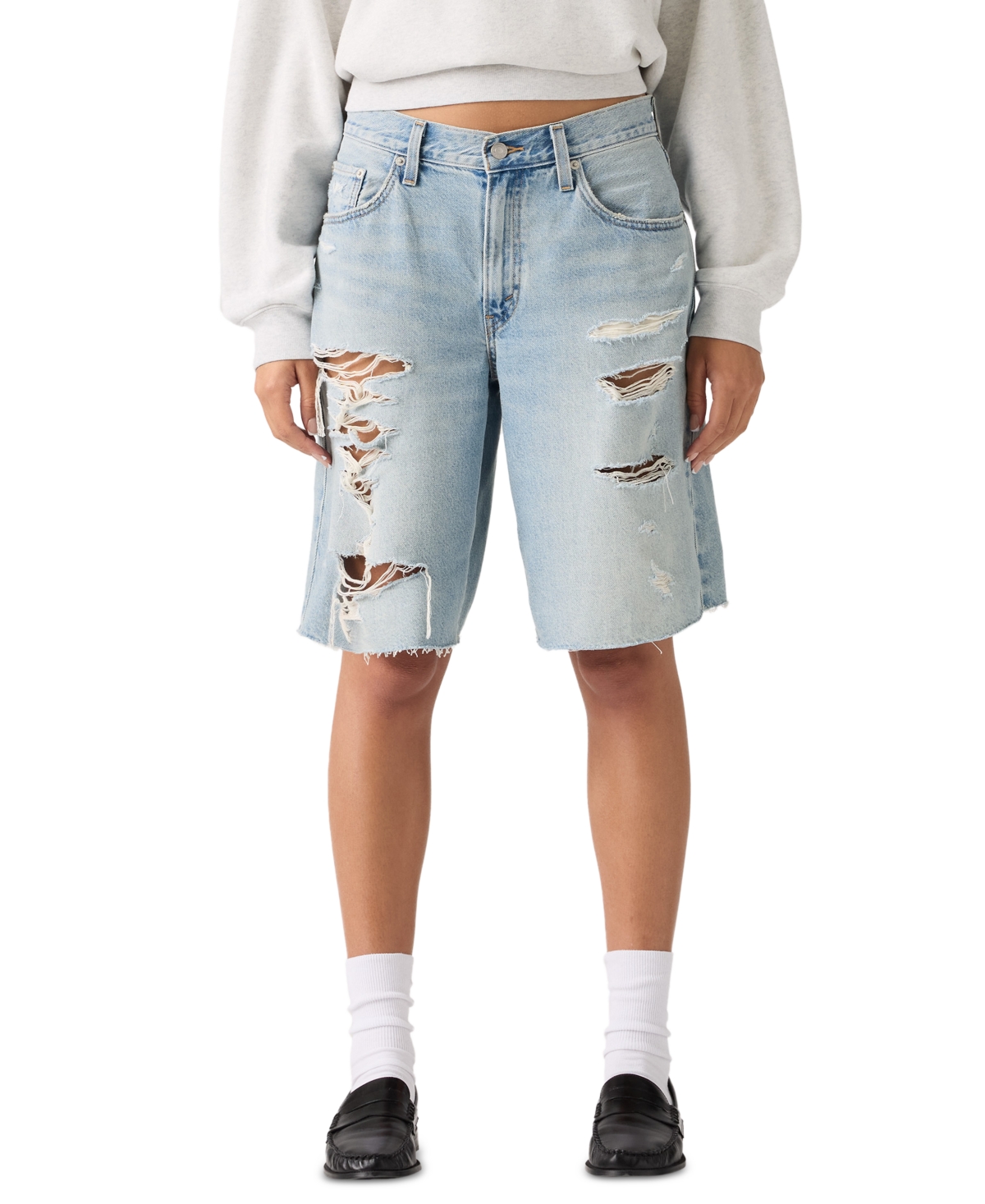 Click here for Levis Womens Baggy Dad Mid-Rise Shorts - Been Ther... prices