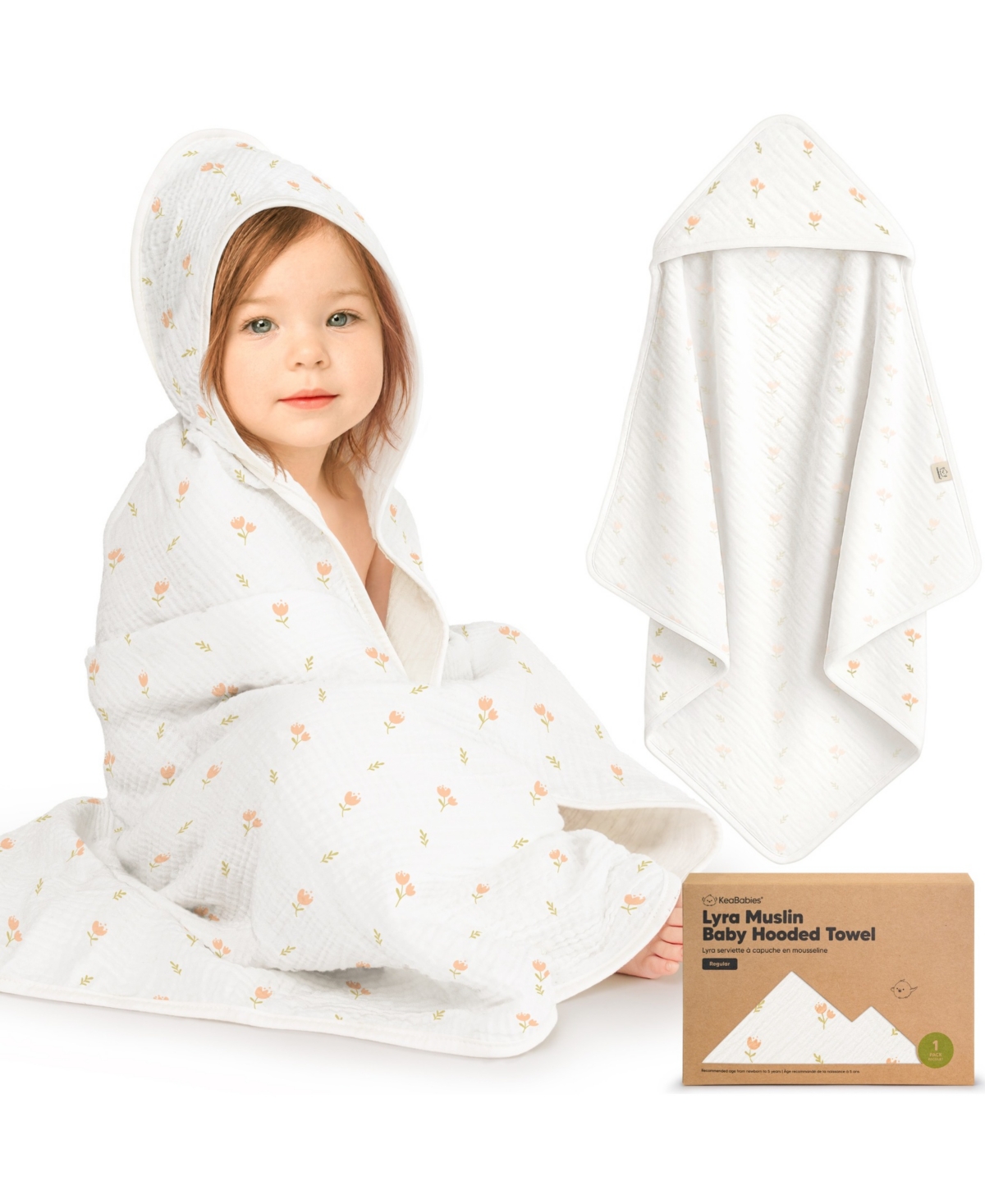 Click here for KeaBabies Lyra Muslin Baby Towels with Hoods for N... prices