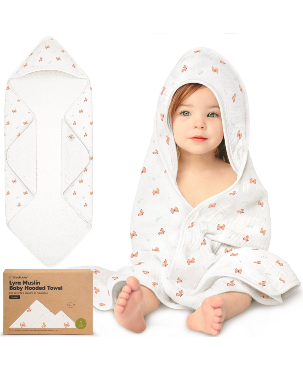Click here for KeaBabies Lyra Muslin Baby Towels with Hoods for N... prices