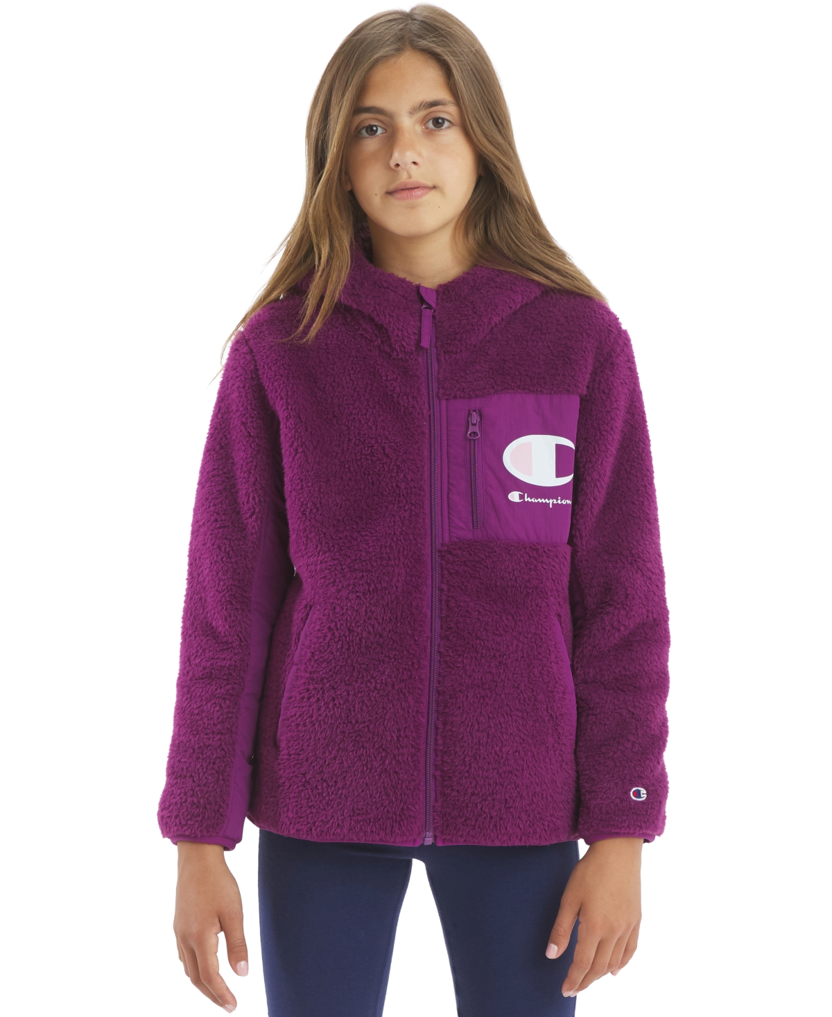 Click here for Champion Girls 4-16 Full-Zip Hooded Sweatshirt - P... prices
