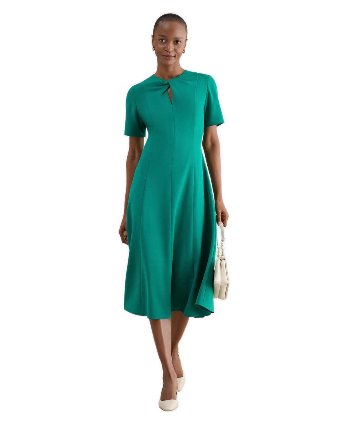 Click here for Hobbs London Womens Ariela Twist Detail Midi Dress... prices