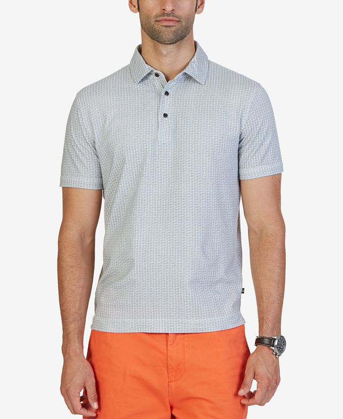 Nautica Men's Slim-Fit Grid-Pattern Polo - Macy's