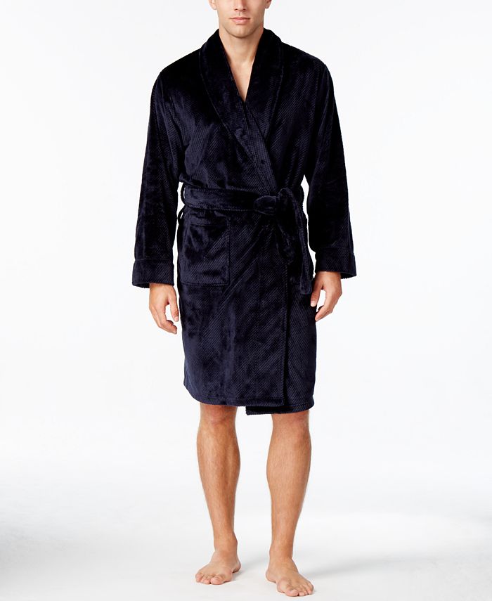Club Room Men's Plush Robe, Created for Macy's - Macy's