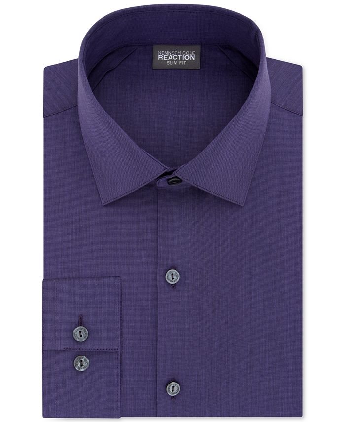 Kenneth Cole Reaction Slim-Fit Techni-Cole Flex Collar Solid Dress ...