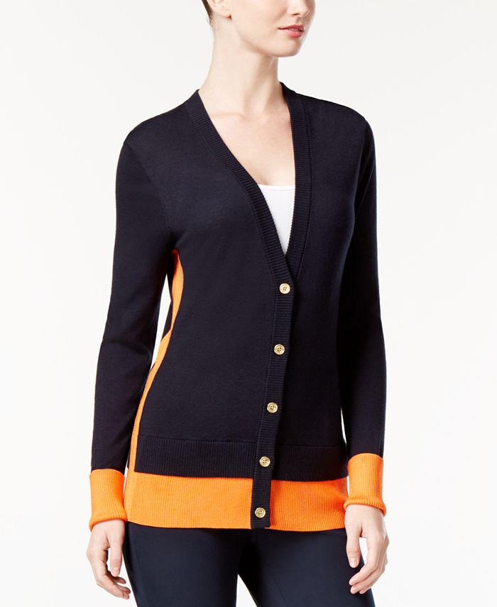 Michael Kors Colorblocked Cardigan - Macy's