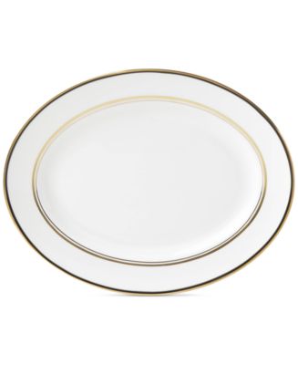 kate spade new york Library Lane Black Collection 13" Oval Platter - Macy's