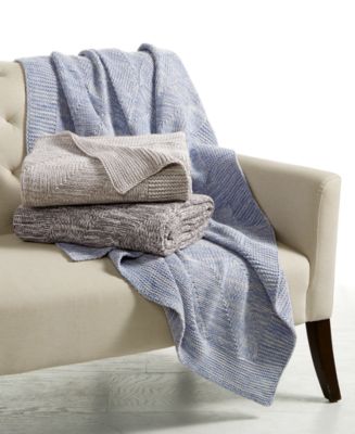 Hotel Collection Marled Knit Throw, Created for Macy's - Macy's