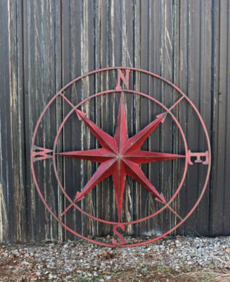 Metal Compass Wall Decor, Red - Macy's