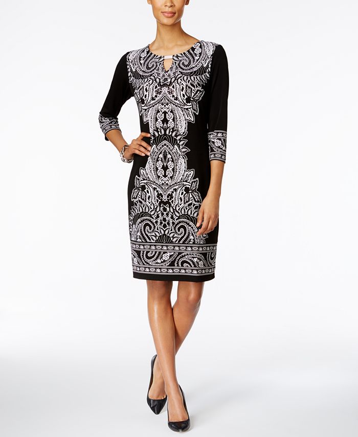 JM Collection Printed Sheath Dress, Created for Macy's - Macy's
