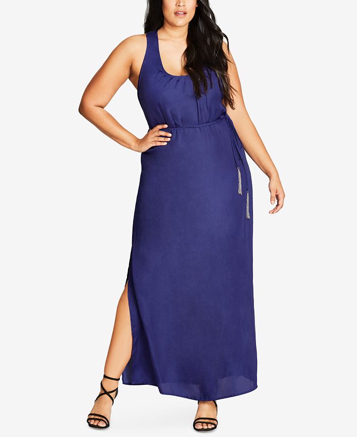 City Chic Trendy Plus Size Racerback Maxi Dress - Macy's