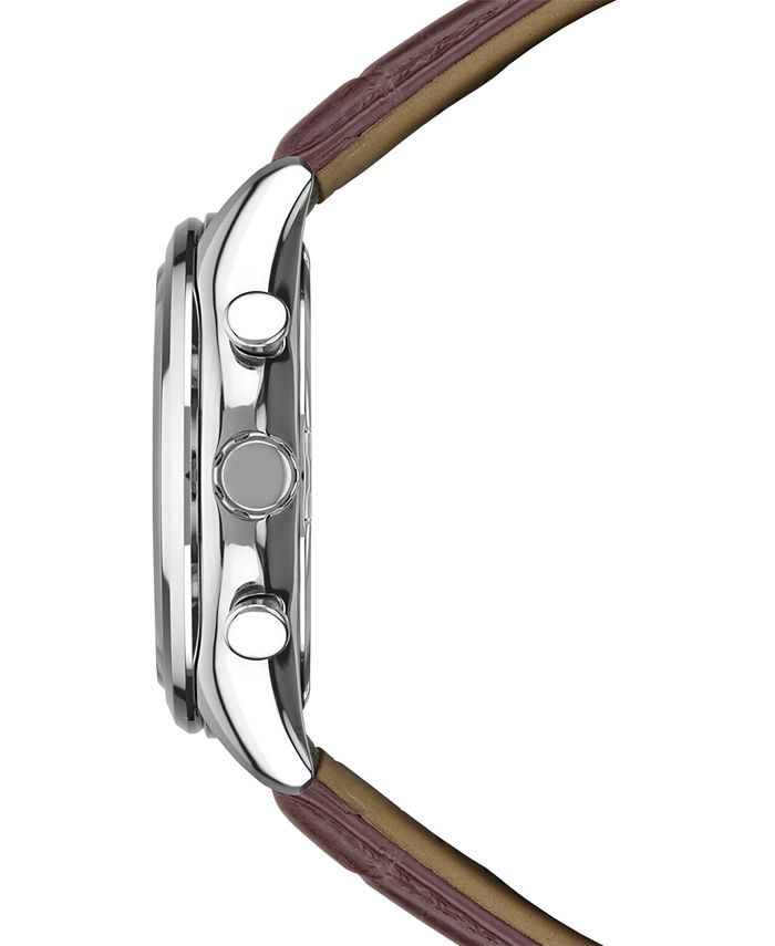 Seiko Men's Chronograph Solar Classic Brown Leather Strap Watch 42mm ...